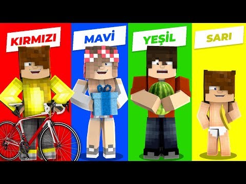 24 SAAT BOYUNCA TEK RENK CHALLENGE! 😱 - Minecraft