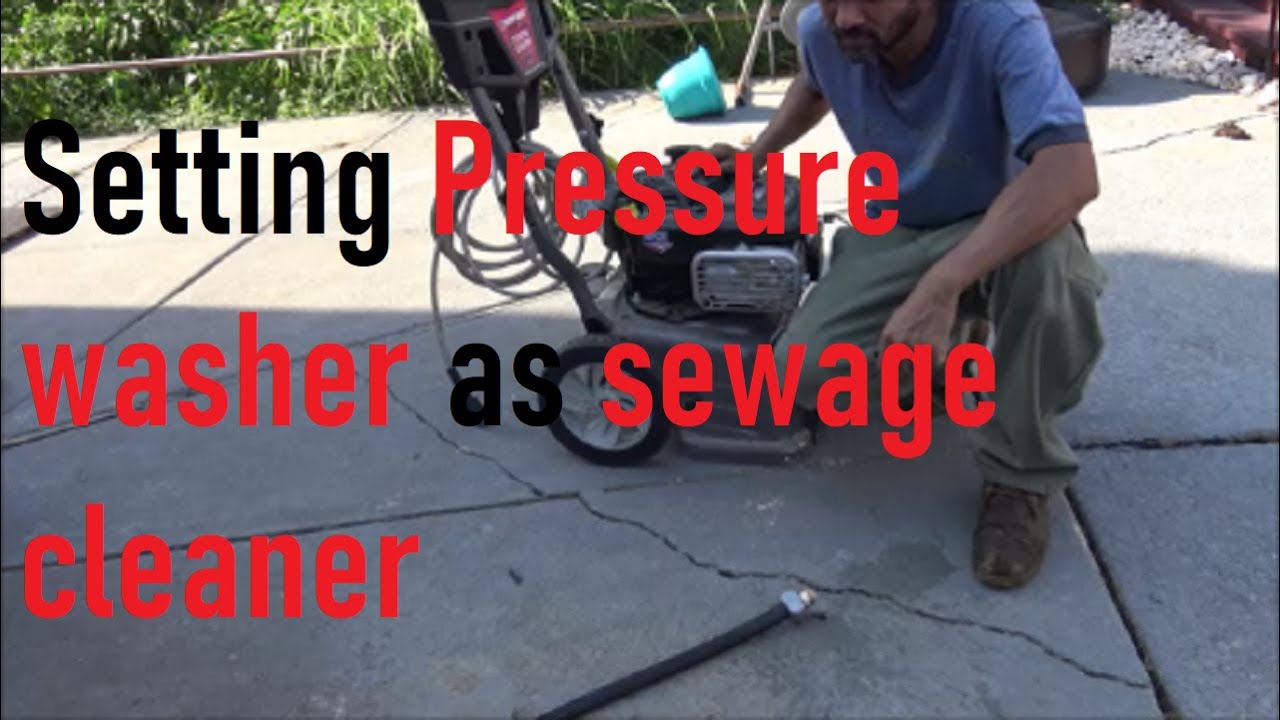 How to use pressure washer to clean sewage line - YouTube