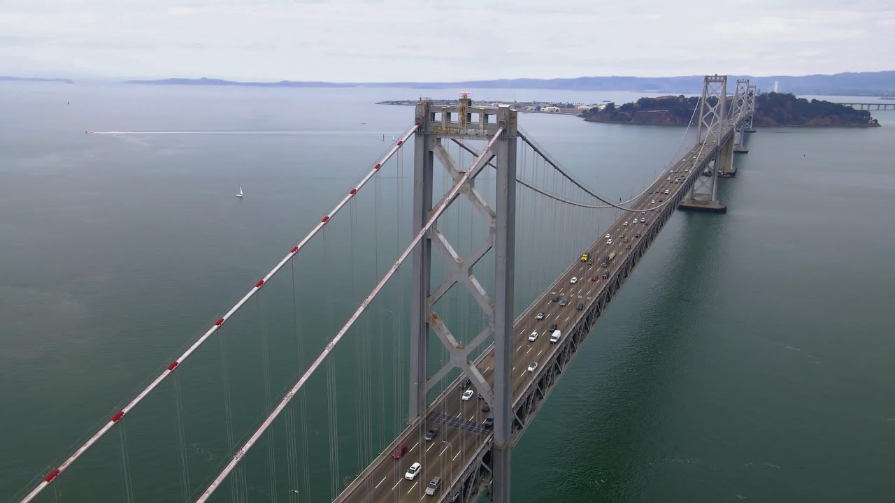 Aerial View Of Traffic On The Bay Bridge In San Francisco | 4K VIDEO ...