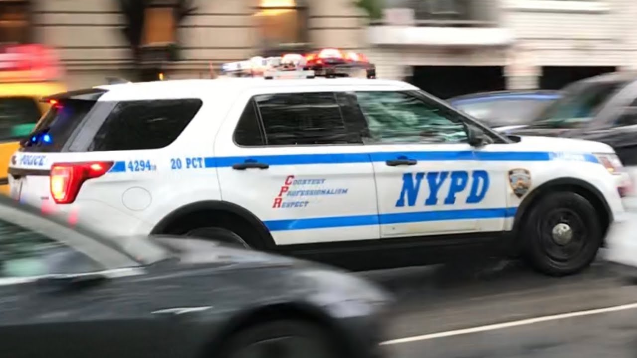 NYPD POLICE INTERCEPTOR UTILITY RESPONDING ON RIVERSIDE DRIVE ON THE ...