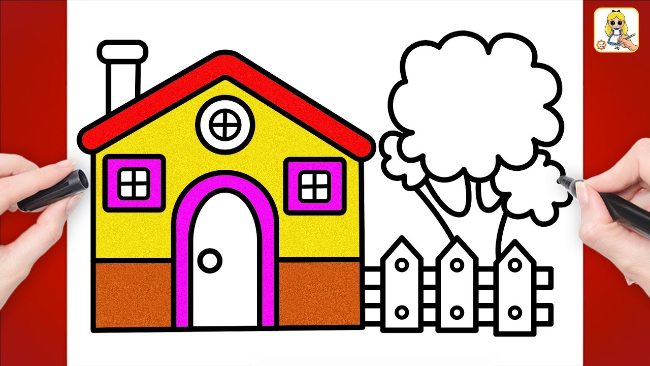 Drawing of Village House in Easy Steps | Let's Learn to Draw Village ...