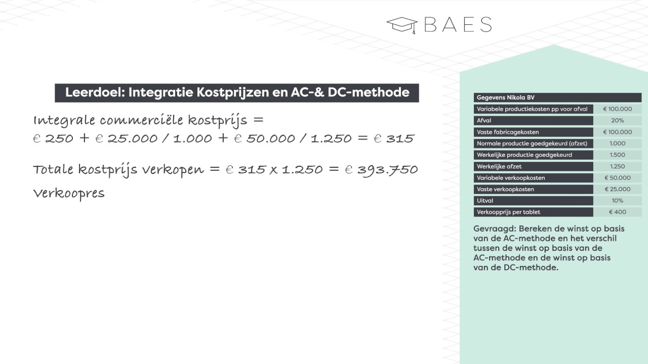 BAES Education - Kostprijzen - Integrale kostprijs case - EindBAES - YouTube