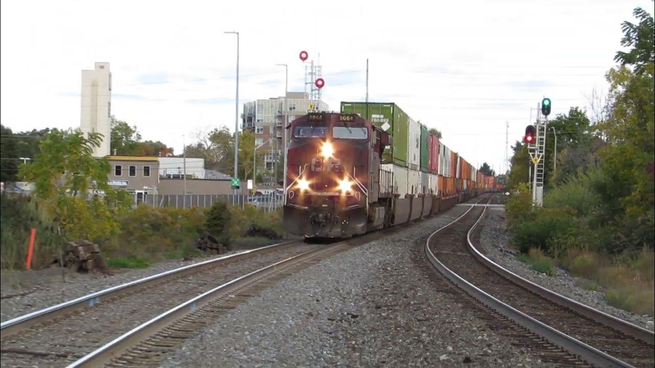 DOUBLE STACK! CP 8064 and 8950 on CP 132 at Streetsville! - YouTube