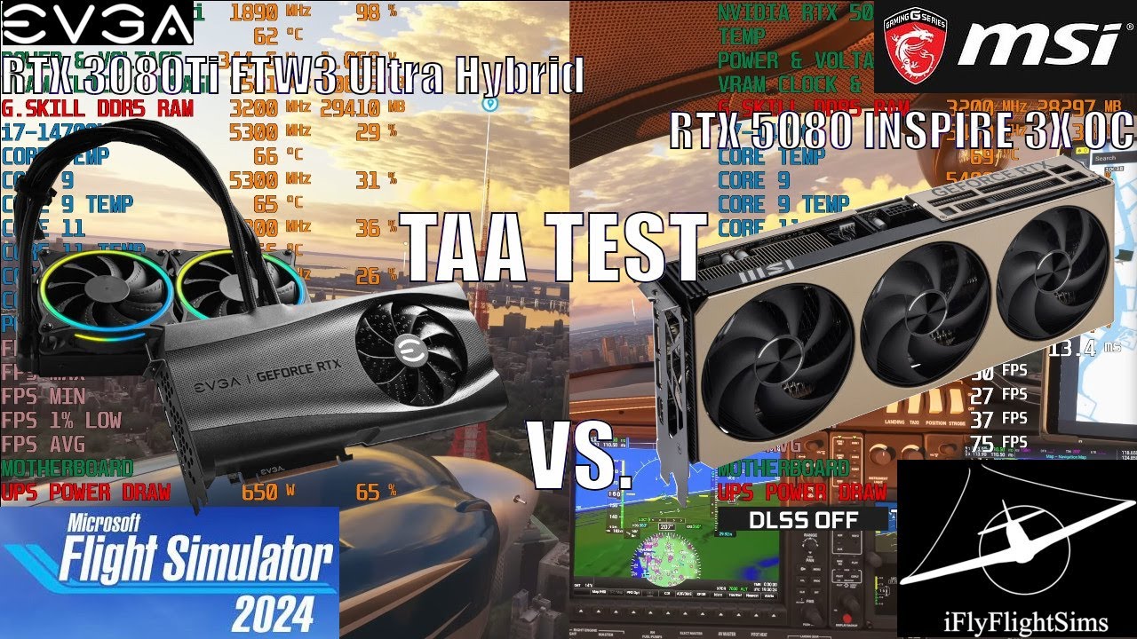 MSI RTX 5080 INSPIRE 3X OC vs. EVGA 3080Ti Hybrid TAA in MSFS 2024 ...