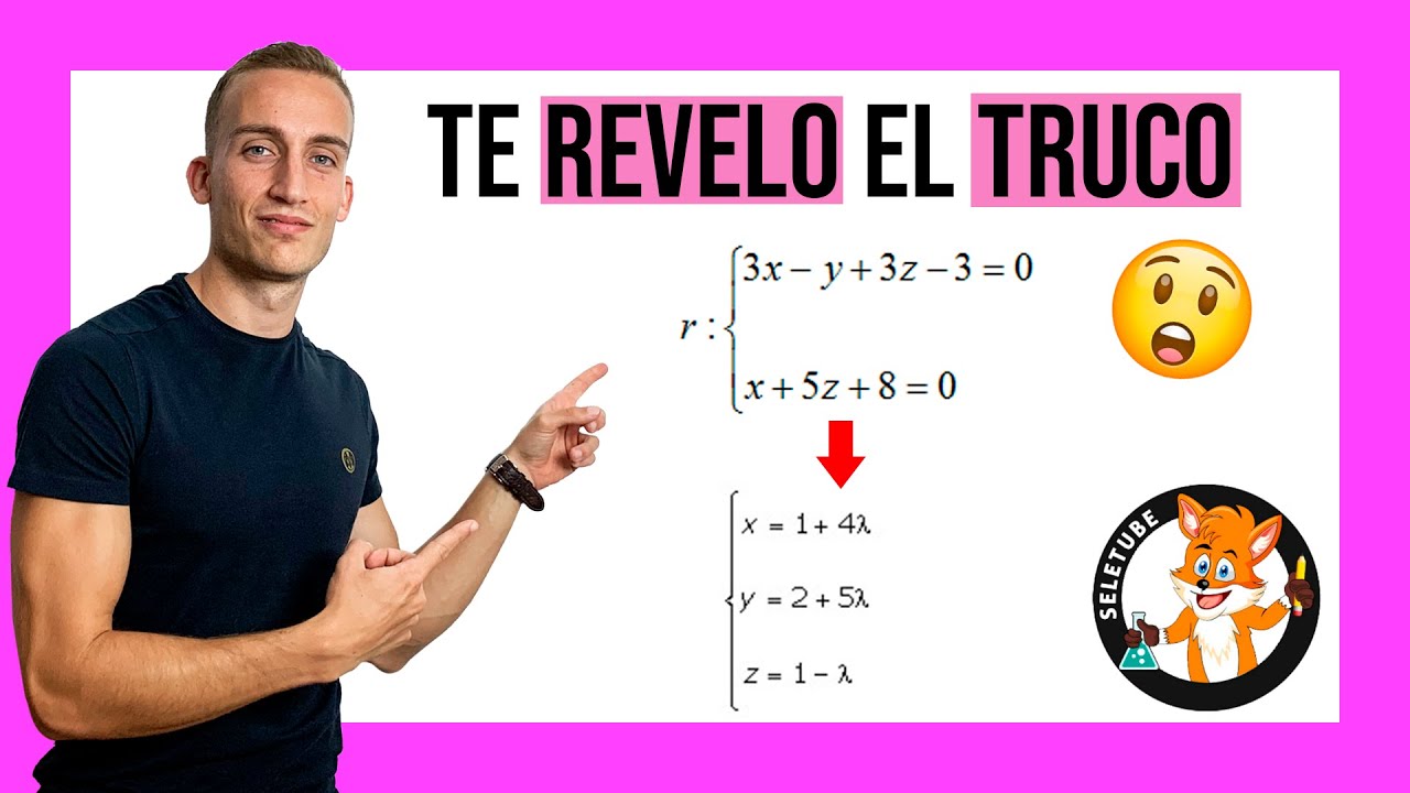 PASAR de ECUACIÓN IMPLÍCITA a PARAMÉTRICA [RECTA en el ESPACIO] - YouTube