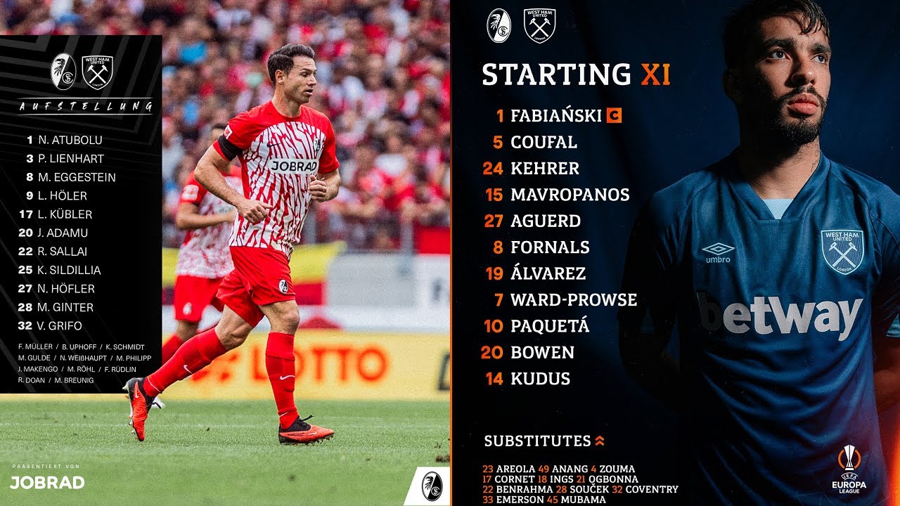 SC Freiburg 1-2 West Ham - UEFA Europa League 2023/24 - Talksport ...