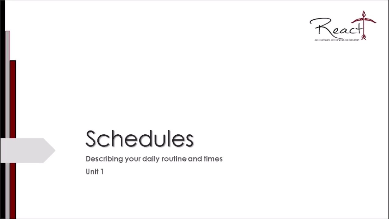 Unit 1 - Chapter 3 - Schedules - YouTube