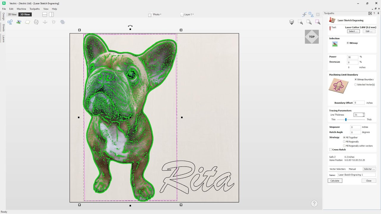 How to use the Laser Sketch Engraving Toolpath in Cut2D | Laser | V12.5 ...