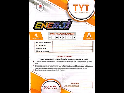PALME YAYINLARI 4 NOLU TYT DENEME SINAVI SORU ÇÖZÜMLERİ 15.01.2025