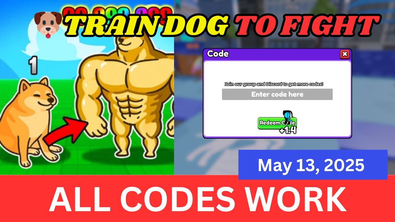 ALL Codes Work train dog to fight ROBLOX, May 13, 2025 - YouTube