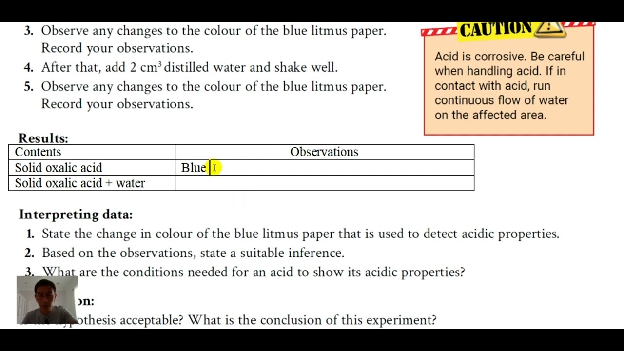 华语 F4C6 6.1 Experiment 6.1 The role of water in showing acidic ...