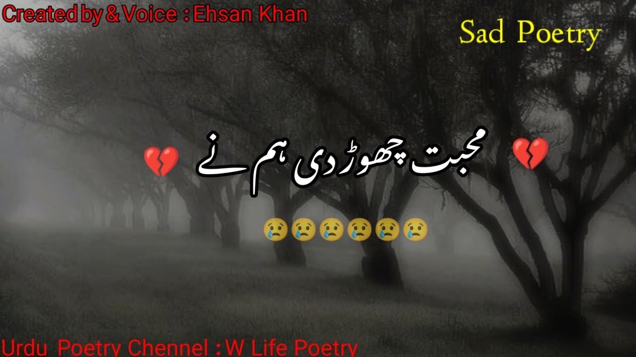 Muhabat Chor di Ham ny||Urdu/Hindi Sad Poetry,| Muhabat Shairy| 2two ...