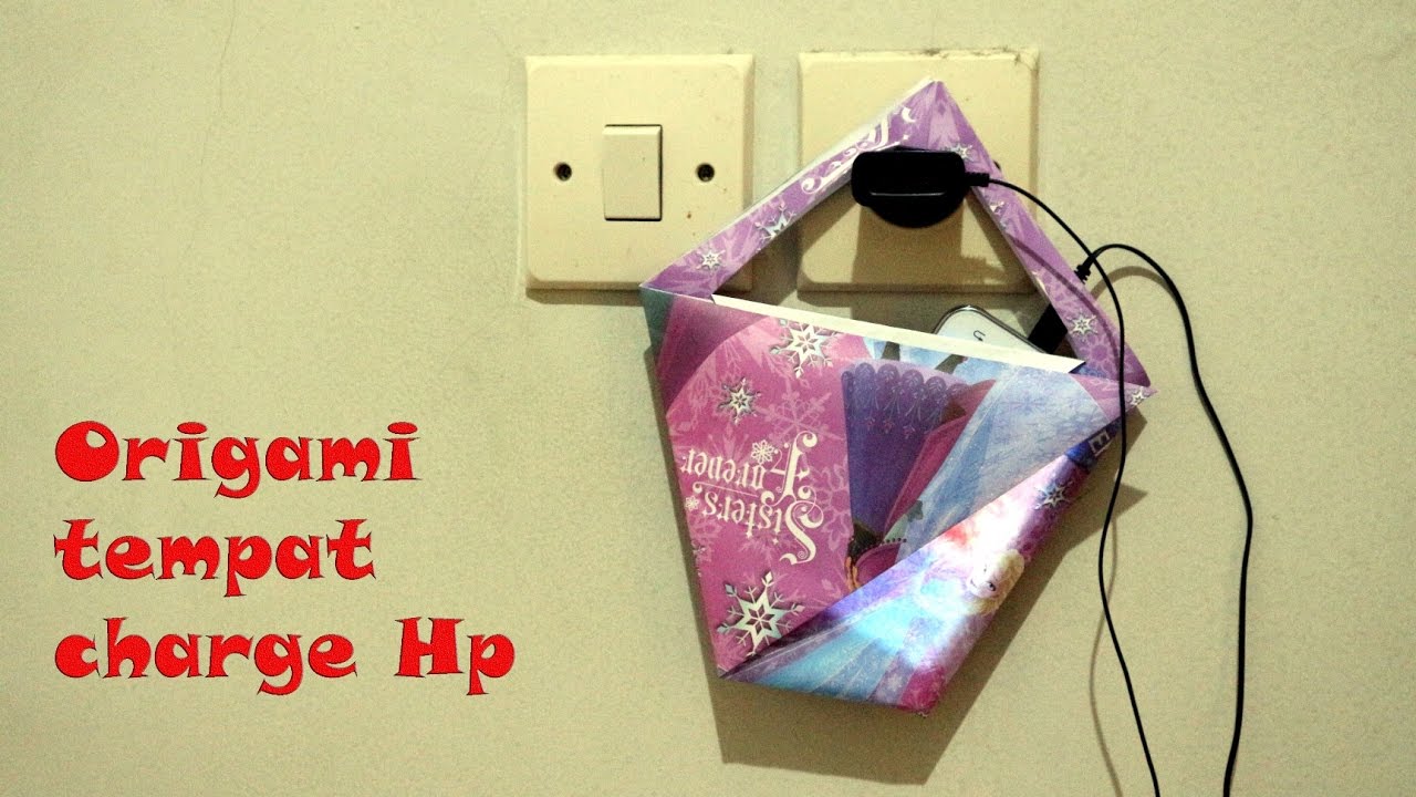DIY cara membuat origami gantungan charger hp - YouTube