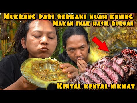 KOLABORASI DEDE INOEN ANDI PRIMITIV MUKBANG IKAN PARI BERKAKI HASIL ALAM
