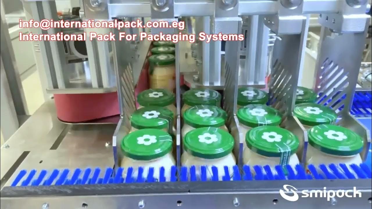 ماكينة تغليف برطمان مايونيز بالكرتون تغليف كرتون لمصانع الاغذية Wrap-around case packer - YouTube