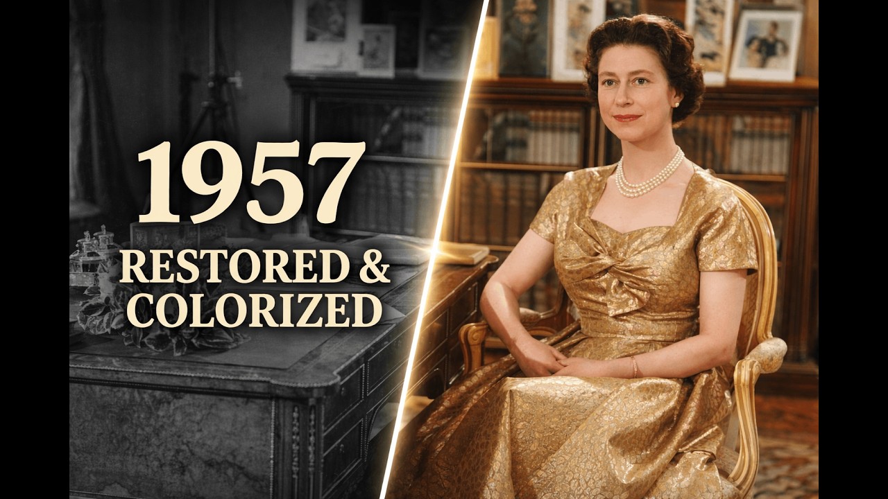 1957 Queen Elizabeth in Vivid Color: The First TV Broadcast [4K 60fps ...