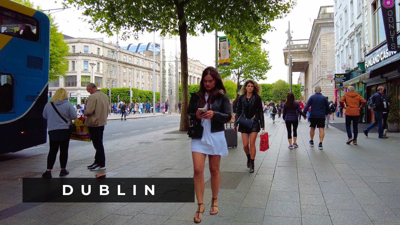 Dublin City Today Rush Hour - Walking Tour 2023 - YouTube