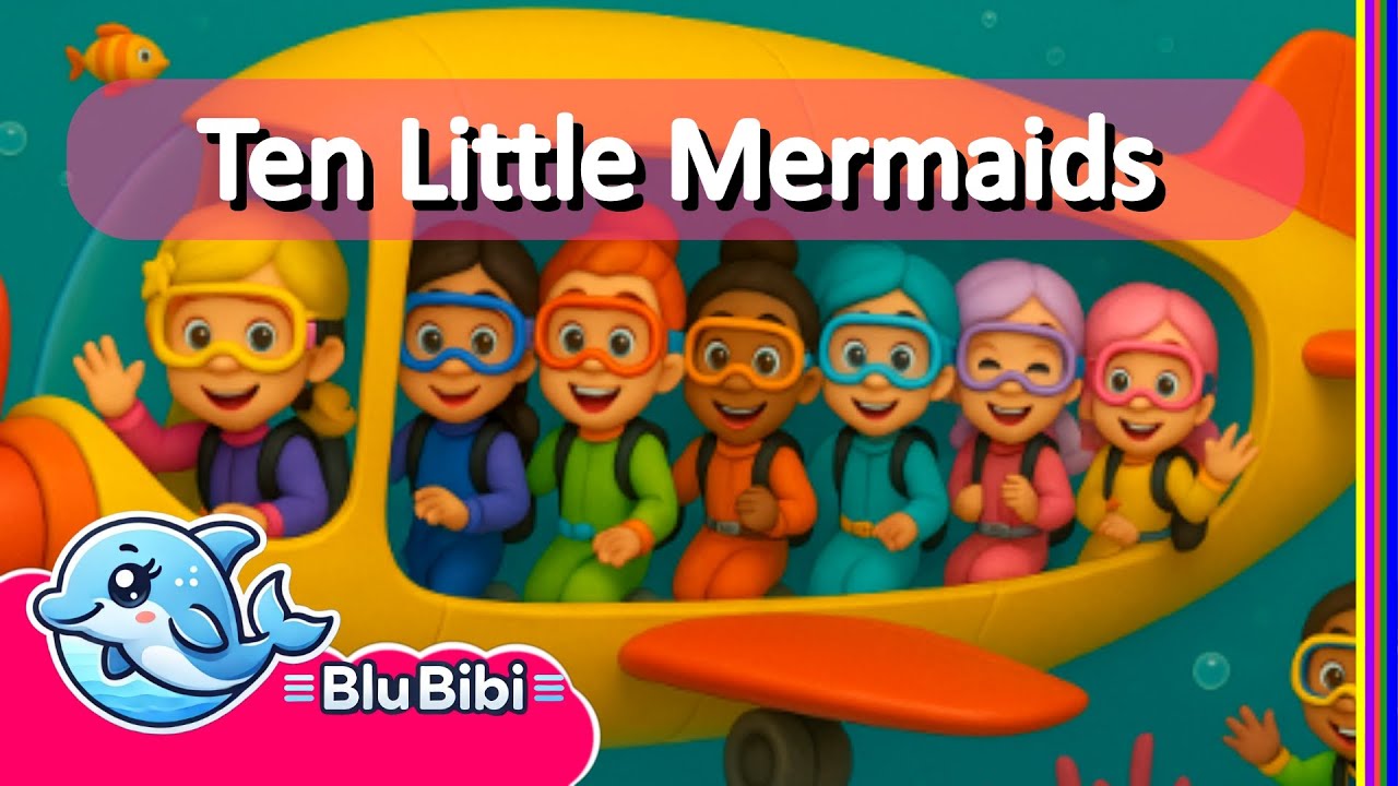 Ten Little Mermaids | Counting Song for Kids | 3D Animated Nursery ...