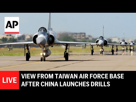 LIVE: At Taiwan air base after China launches military drills