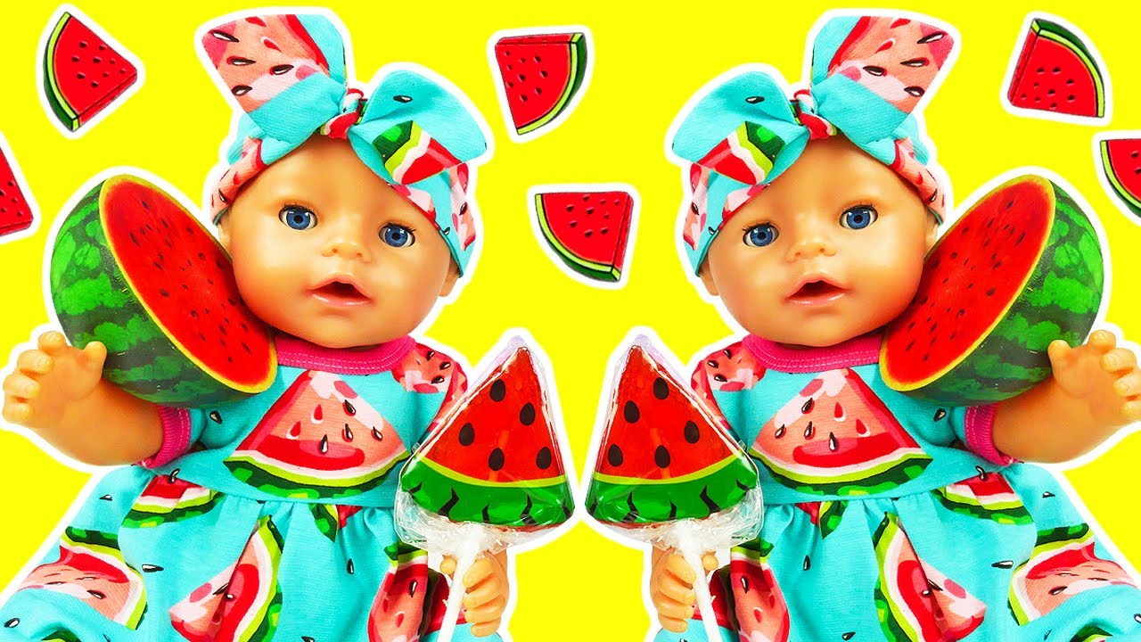 WATERMELON PARTY for toys! The baby doll and Peppa Pig toys. New ...