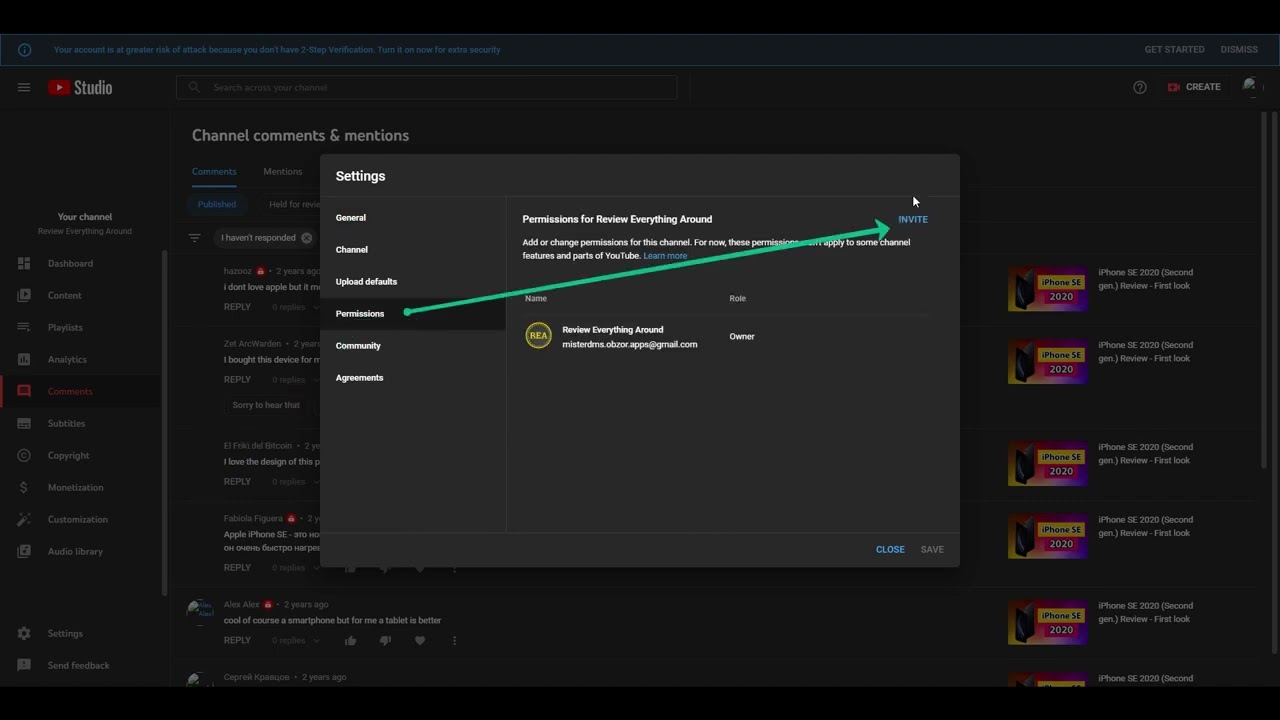 How to grant acsess to manage a YouTube Channel | Step by Step Guide ...
