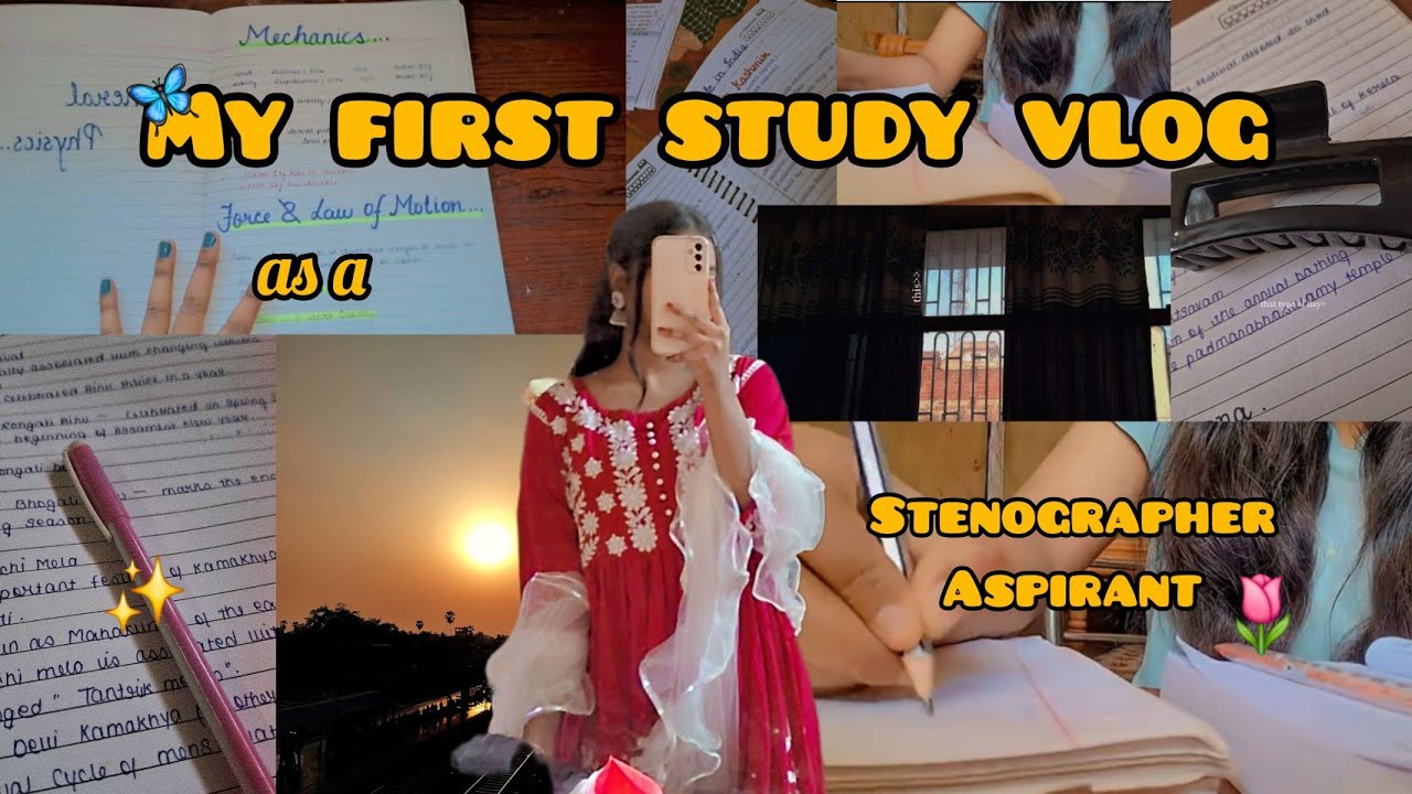 🎀 My first study vlog as a stenographer aspirant 🎀 #motivation # ...