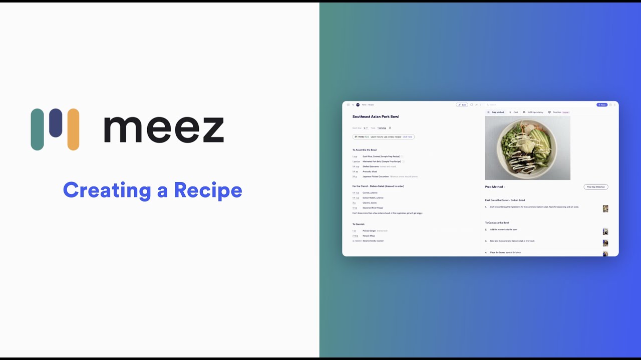 How to Create a Recipe in meez - YouTube