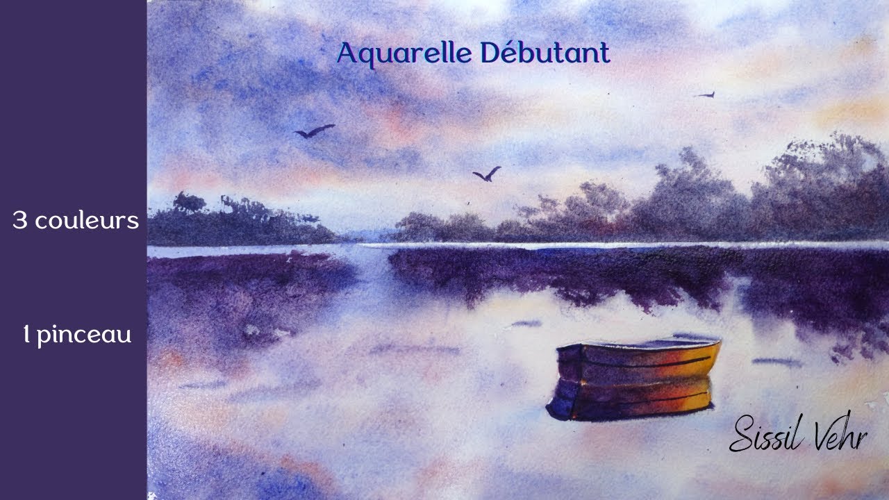 Aquarelle Débutant : peindre un paysage simple avec 3 couleurs, 1 ...