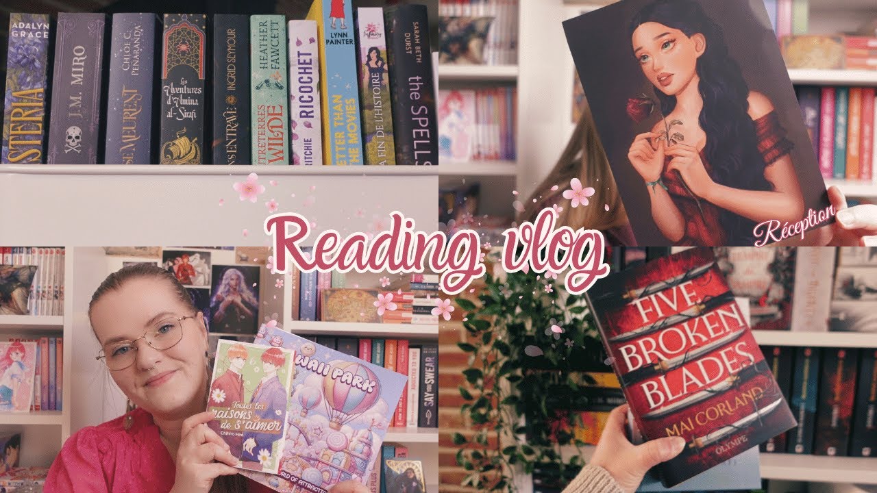 🌸 MAI READING VLOG #4 🌸 Five broken blades, manga , réceptions & rangement de mon chariot PAL ...