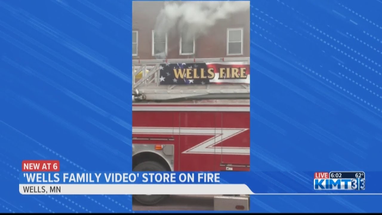 Firefighters battle large fire in downtown Wells - YouTube