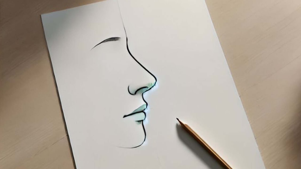 How to draw a nose from the side easy - YouTube