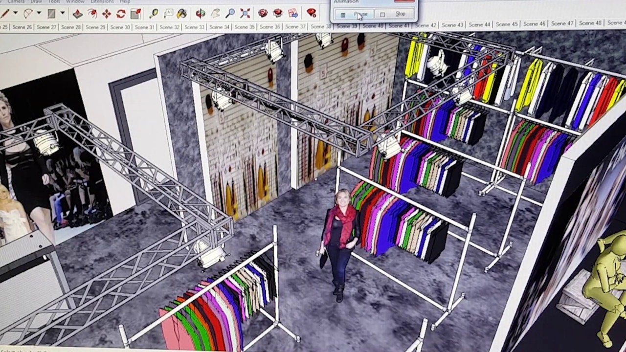 Sketchup design ideas for - Retail Fashion Boutique - YouTube