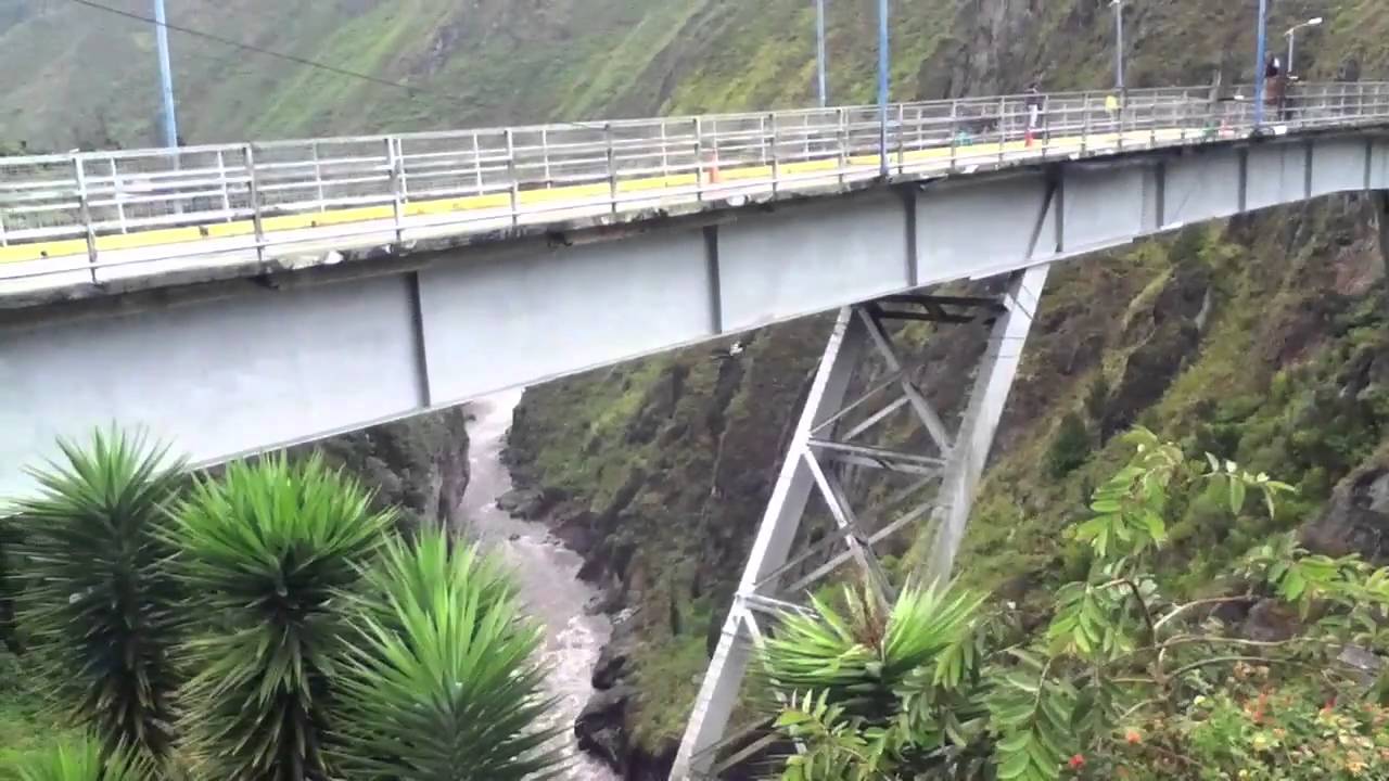 jumping off a bridge in Baños, Ecuador - YouTube