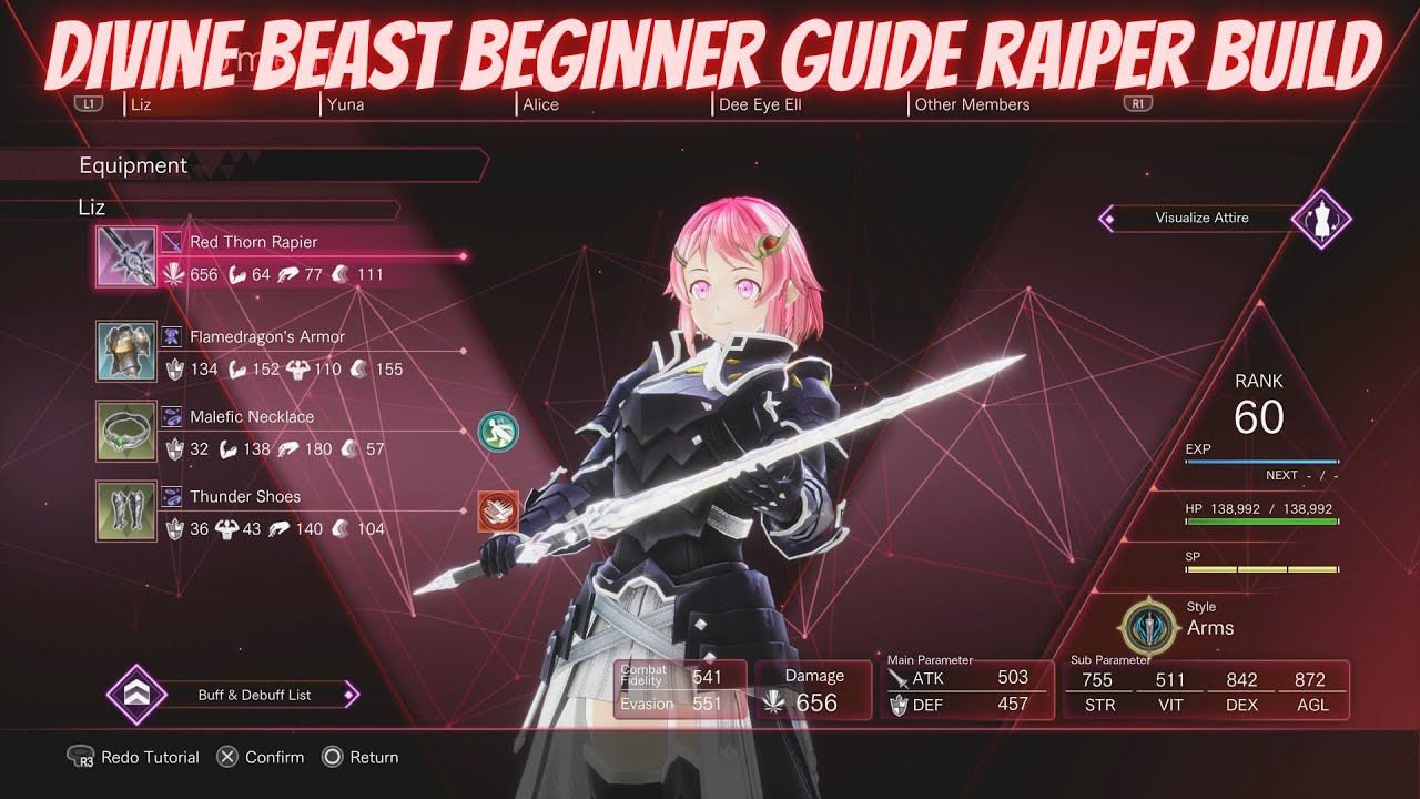 Sword Art Online Last Recollection Divine Beast Beginner Guide Rapier ...