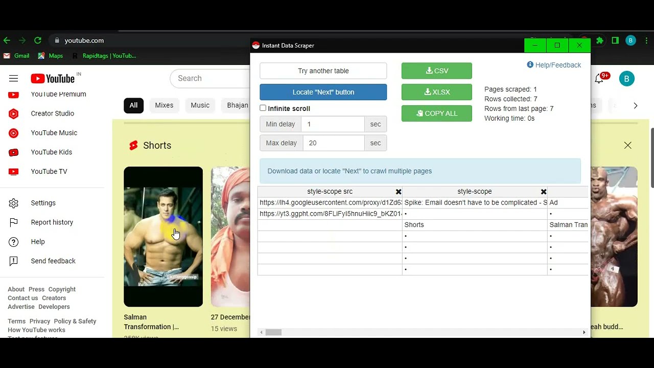 how to use Scrape Data from Website || Instant Data Scraper Google Chrome Extension tool - YouTube