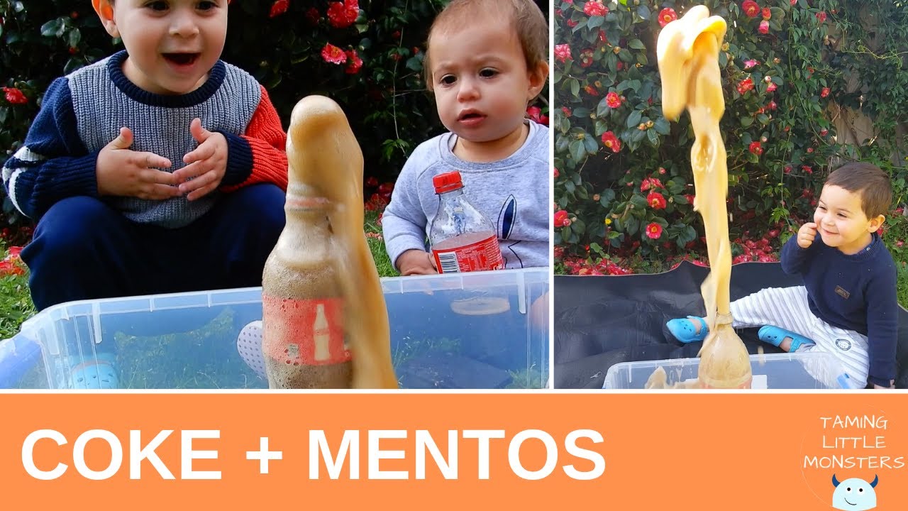 Coke and Mentos STEM experiment for kids - Taming Little Monsters - YouTube