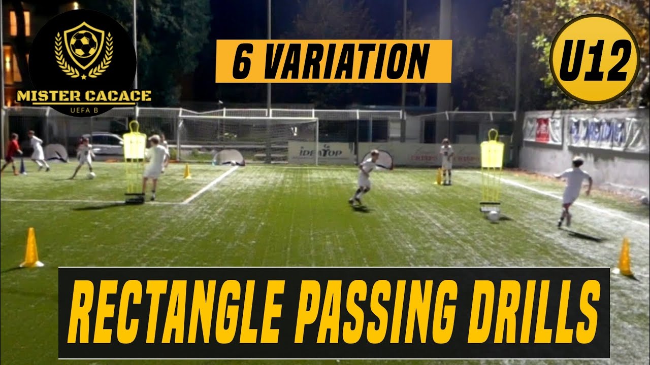 RECTANGLE PASSING DRILLS | Passing, Movement & Run | 6 Variation | U12 ...