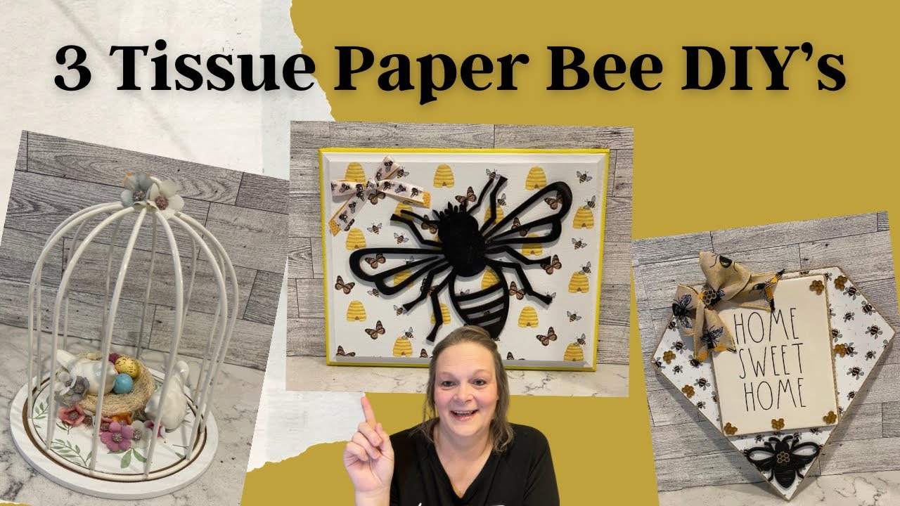 MUST SEE Tissue Paper DIY's | Bee Decor | Bird Cage DIY | Bee DIY's ...