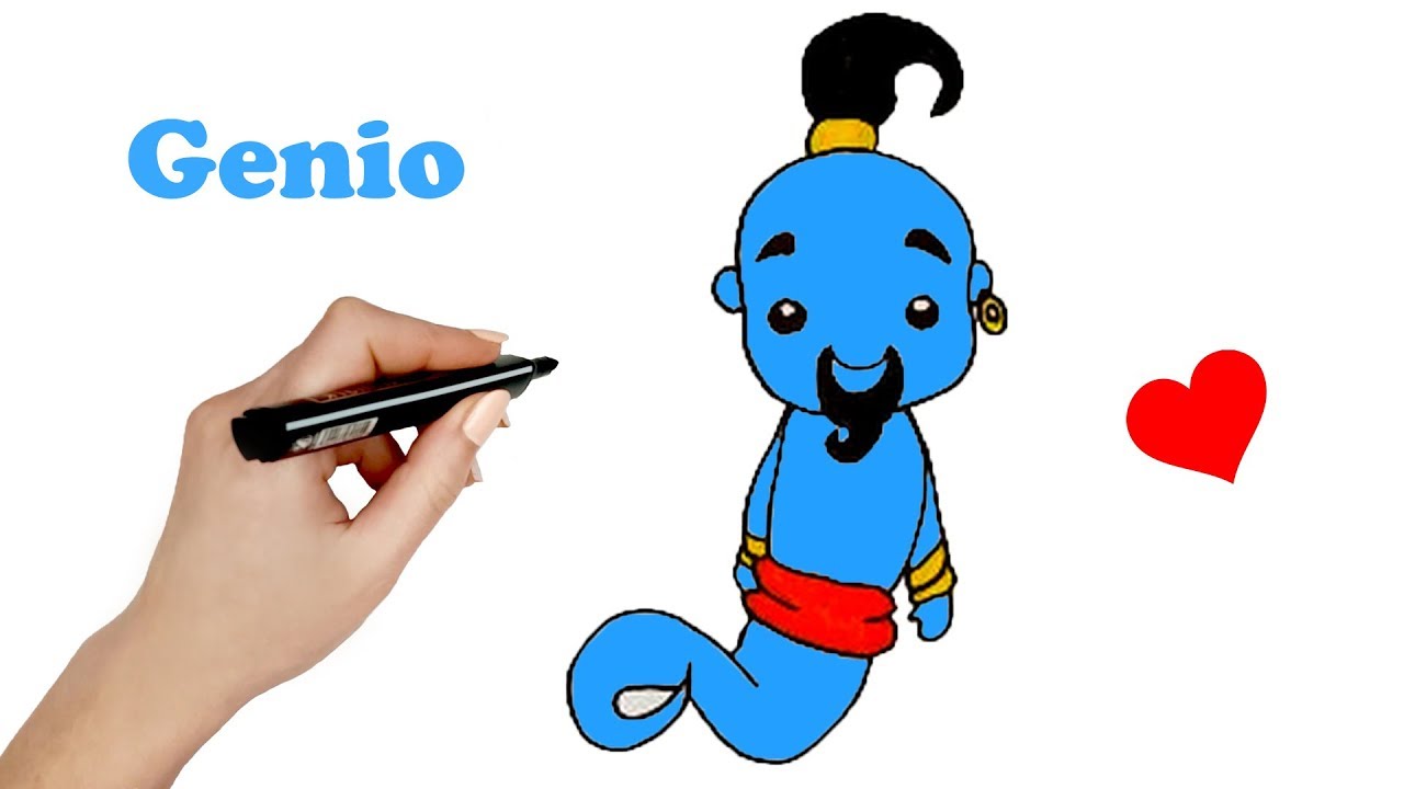 Como dibujar genio de Aladdin kawaii 💙 How to draw Genie Aladdin kawaii ...