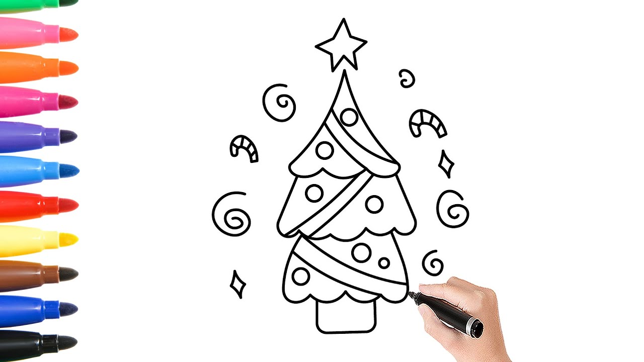 How to Draw a Christmas Tree Super Easy - YouTube