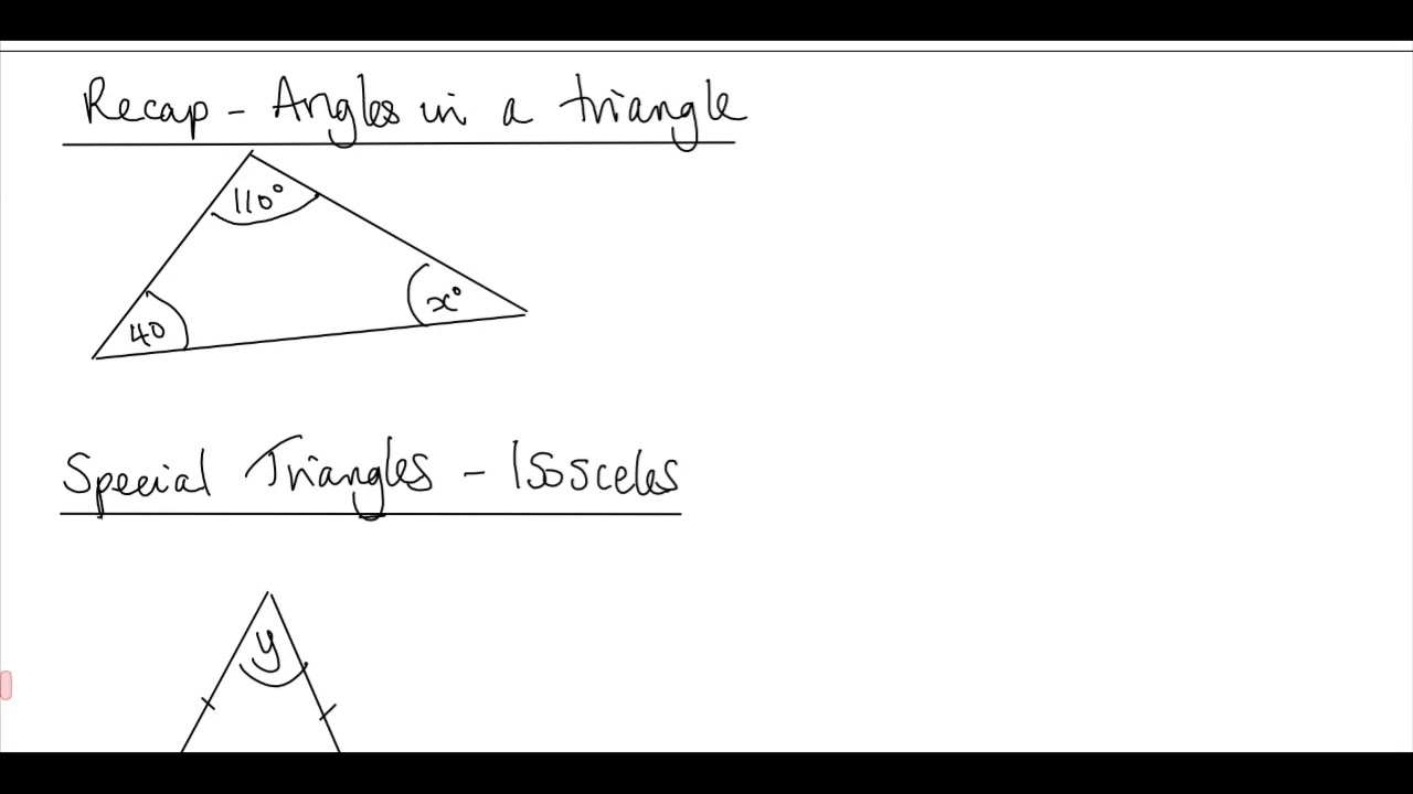 Angles in a triangle and angles around a point - YouTube