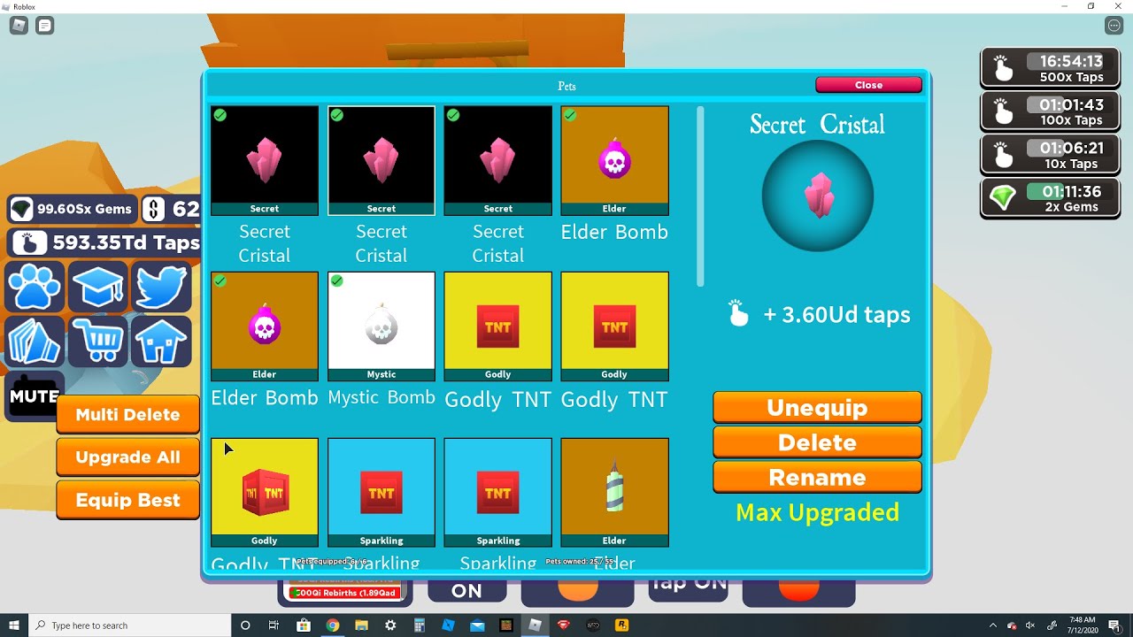 Roblox Tapping Simulator, How I Grind For Secret Pets - YouTube