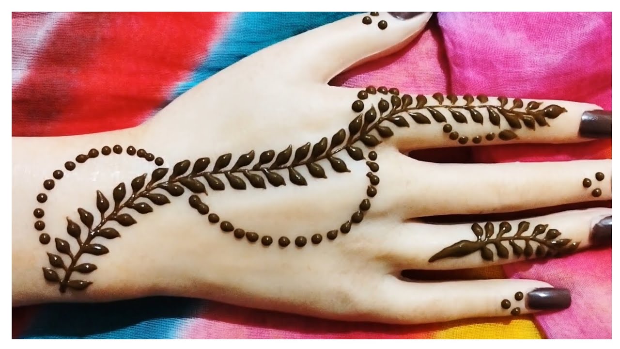 🍁 Leaf Back Hand Mehndi Design | Simple & Elegant Mehndi | Latest ...
