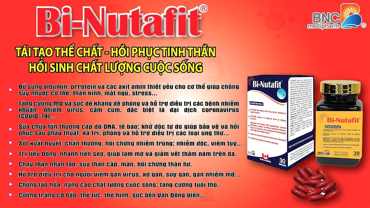 Bi-Nutafit: Dinh Dưỡng & Miễn Dịch cho BN Suy Dinh Dưỡng, Suy Gan, Thận ...