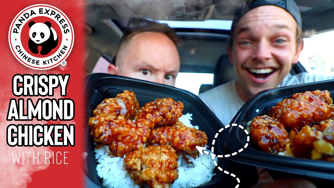 Eating Panda Express Crispy Almond Chicken & Rice Bowls - YouTube