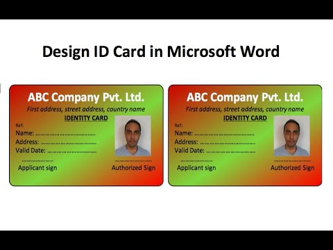 ID Card Design in Microsoft Word - YouTube