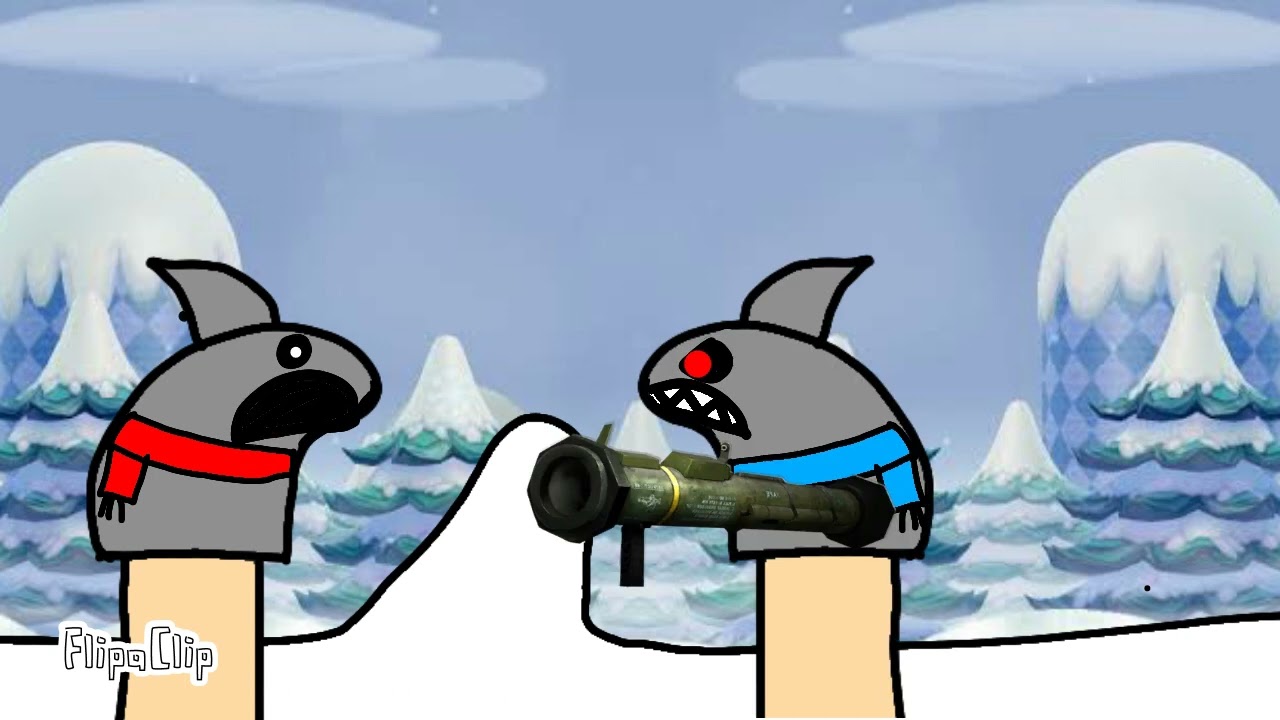 Shark Puppet Snow Fight - YouTube
