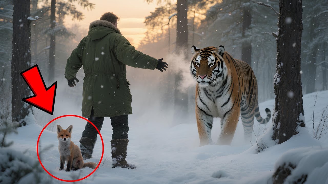He covered the fox cub… Then a tiger appeared! No one expected what ...
