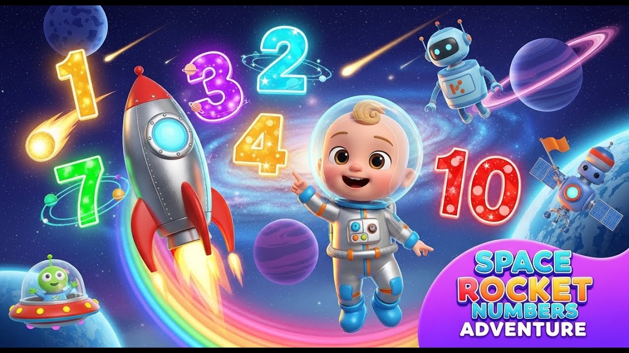 Space Rocket Numbers Adventure | Learn to Count with Rockets | Fun ...