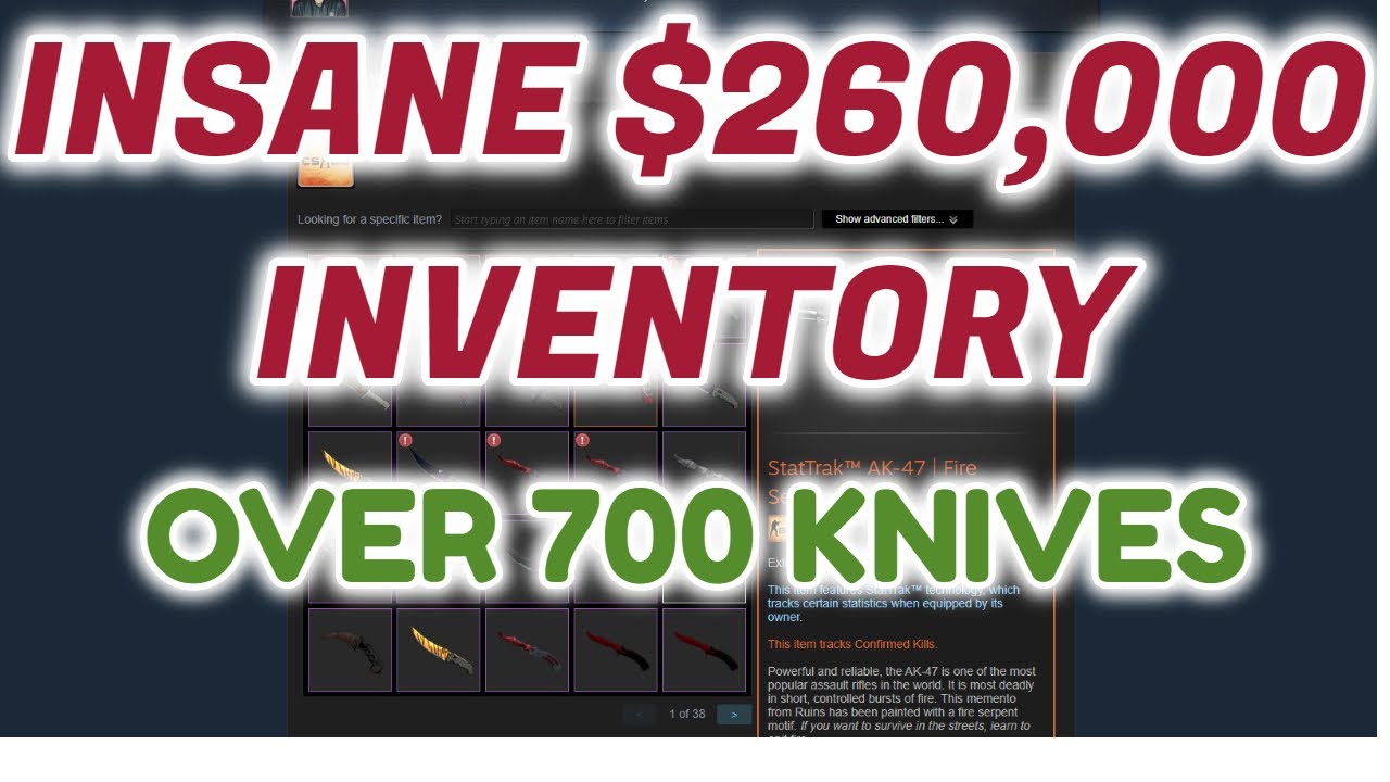 Most Expensive Inventory! $260,000 CS:GO Inventory | Counter-Strike ...